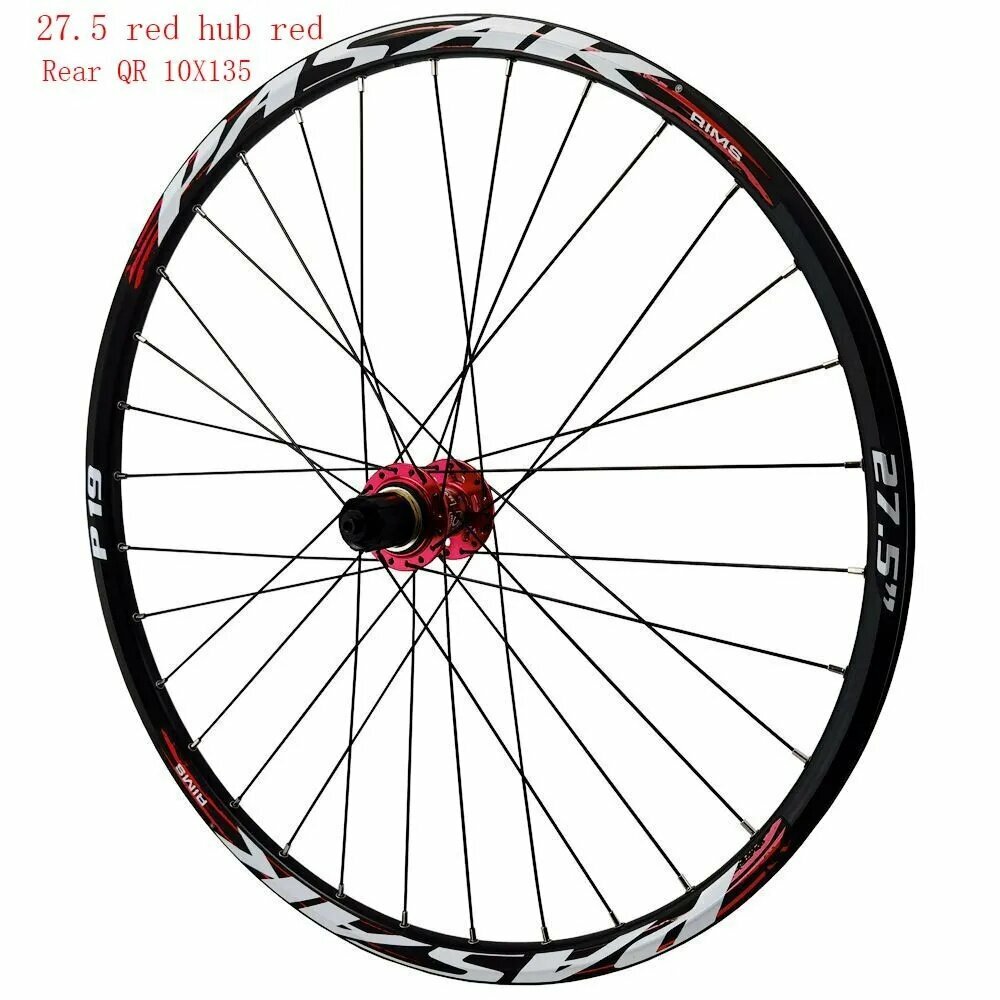 PASAK Заднее колесо MTB, сплав, 32 отверстия, 27.5 Red Hub Red, 21mm, QR 10X135, HG, Довод