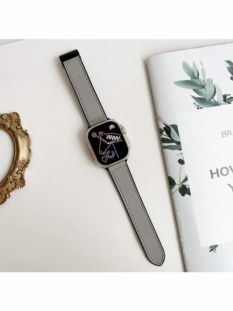 Силиконовая кожаная лента для Apple Watch Band 46мм 44мм 40мм 45мм 41мм 49мм 42 мм Магнитная лента для серии iWatch10 9