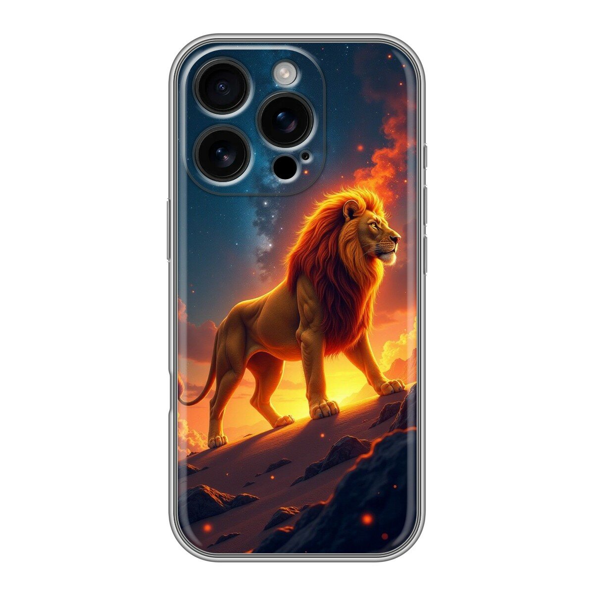 Чехол для Iphone 16 Pro с принтом для мужчин со Львом (Айфон 16 Про) — фото 1