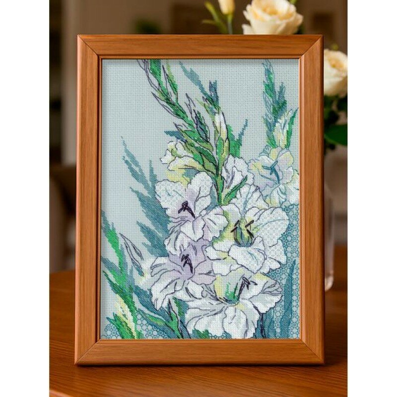 Набор для вышивания Риолис #2297 Белые гладиолусы, Счетный крест, 21 х 30 см