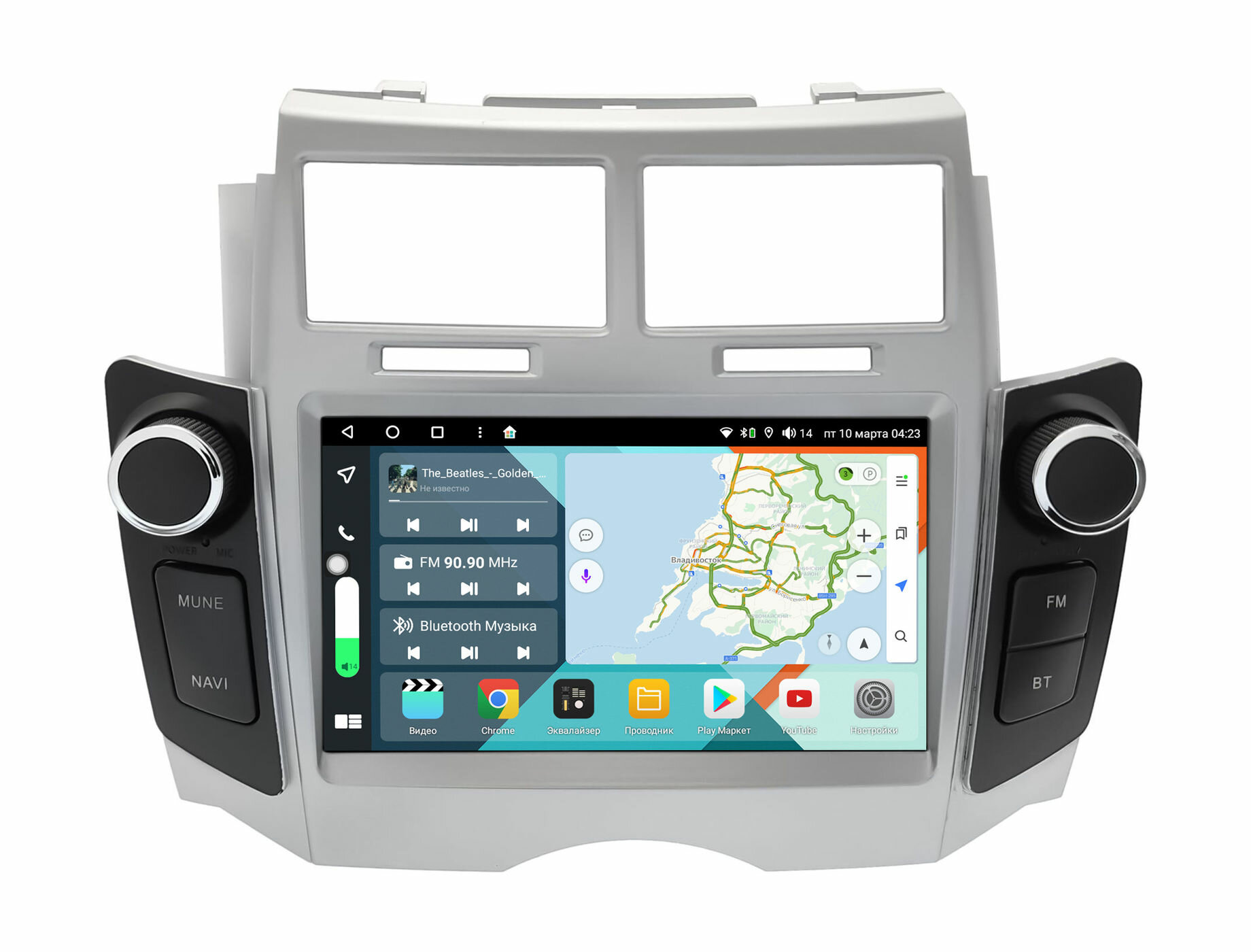 Магнитола Toyota Vitz 2005 - 2010 / 7 дюймов, 4/64GB, 8 ядер, DSP, 4G, Android 10 / Wide Media