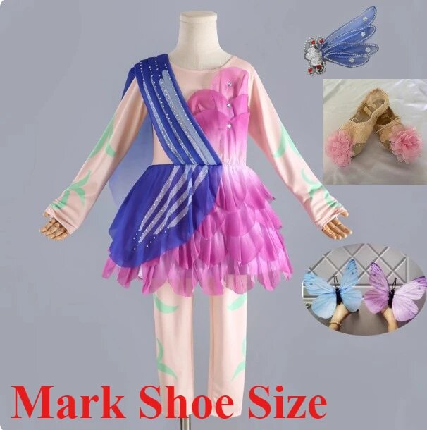 Танцевальный костюм Бабочка Bueifet для девочки 130 CM, Full Sets