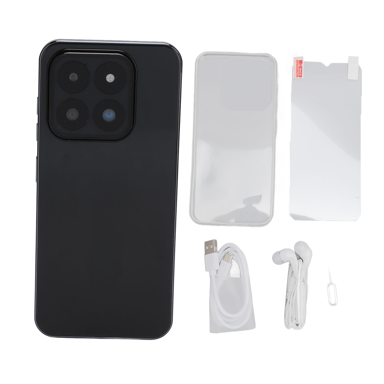 Смартфон 6.53 дюйма HD, 4 ГБ ОЗУ, 64 ГБ ПЗУ, 4ядерный, двойная камера, 3G, Android 8.1, черный разбл