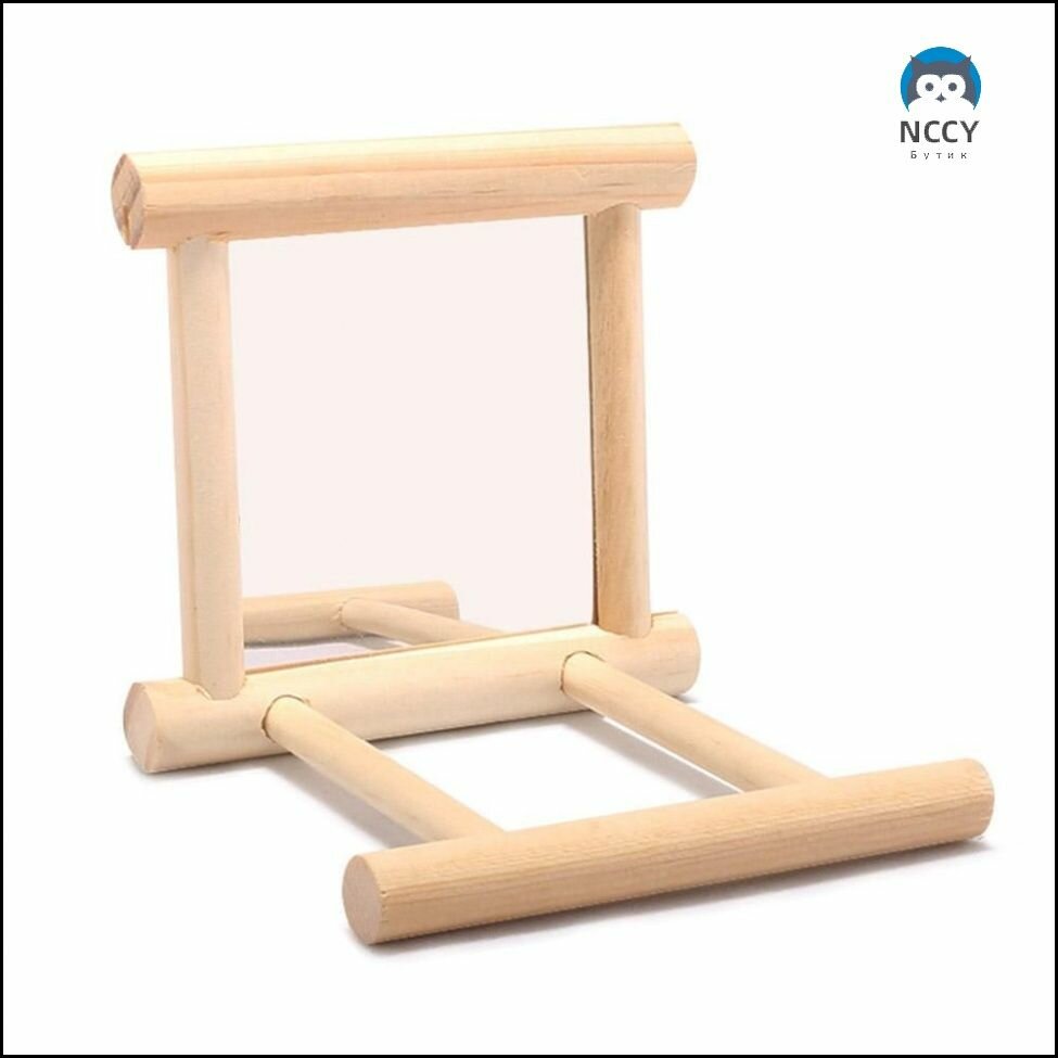 Эксклюзивное деревянное зеркало для маленьких попугаев в виде птицы, интерактивный аксессуар для клетки