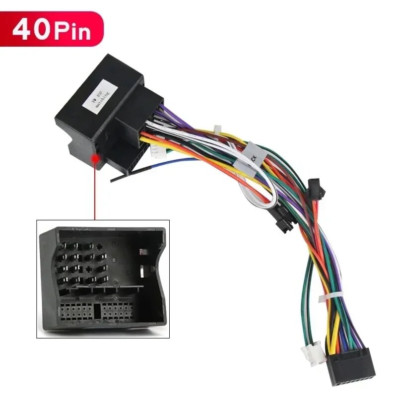 Для Volkswagen Passat b6 b7 CC Skoda Seat Android автомобильный радиоприемник стерео 16-контактный адаптер жгута проводов Canbus Box разъем кабеля питания 40pin only cable