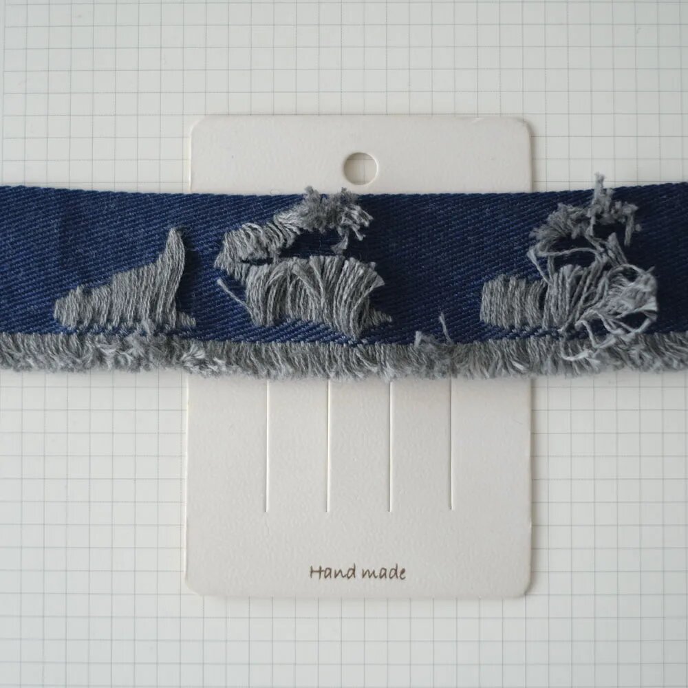 Джинсовая лента 40 мм, полиэстер/хлопок, 91 см dark blue