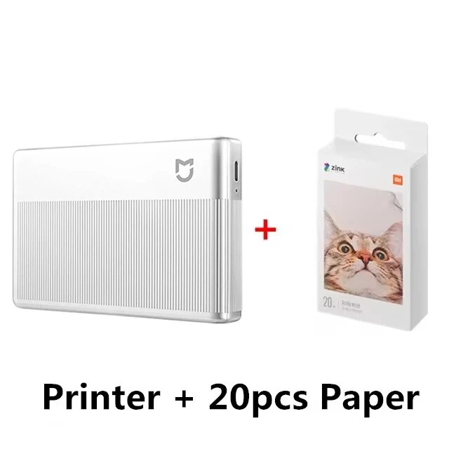 Xiaomi Mijia Мини Портативный Фотопринтер 1S Add 20pcs Papper