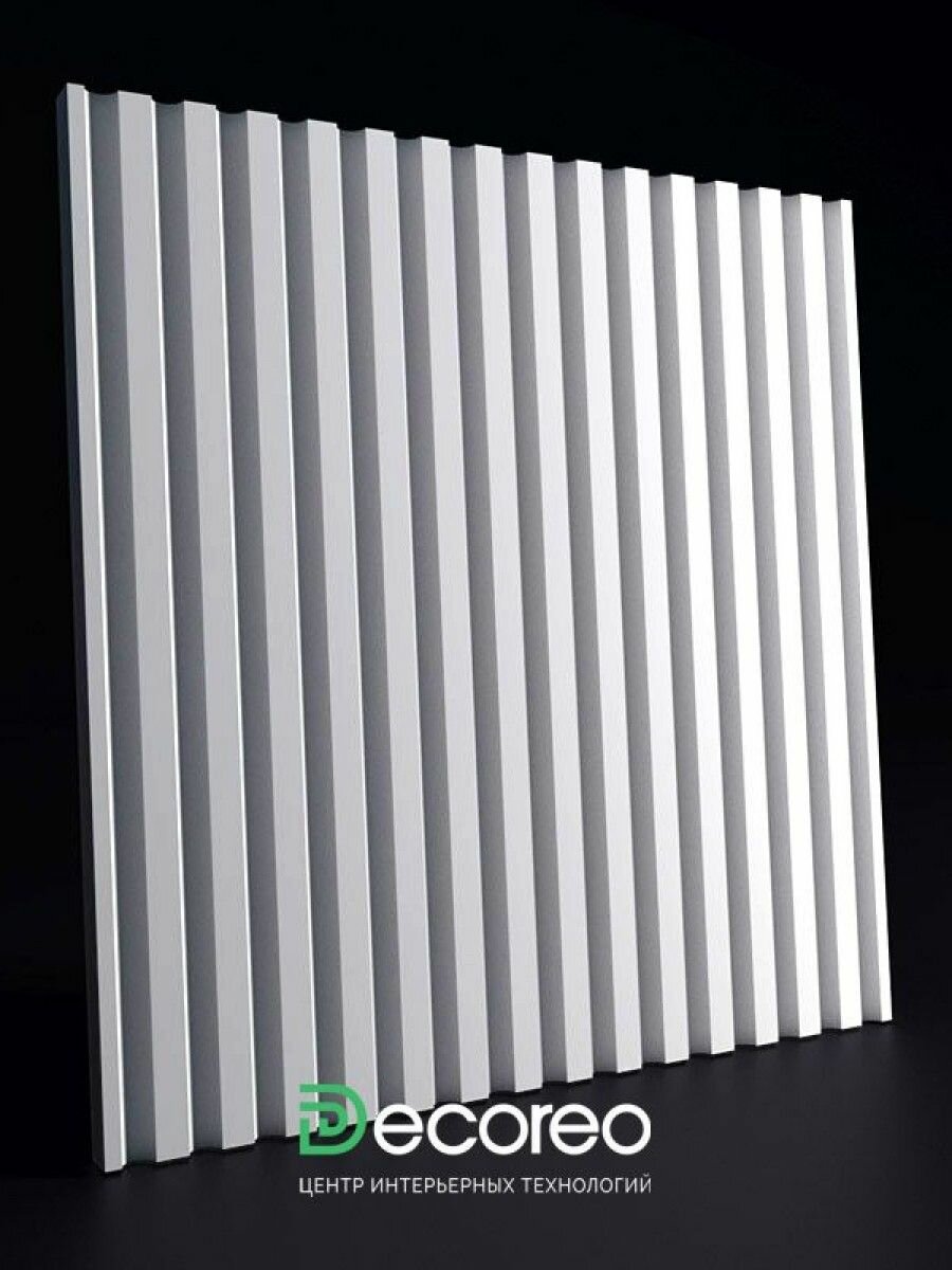 Гипсовая панель на стену "Рейка" 48х50см / Панно на стену для интерьера
