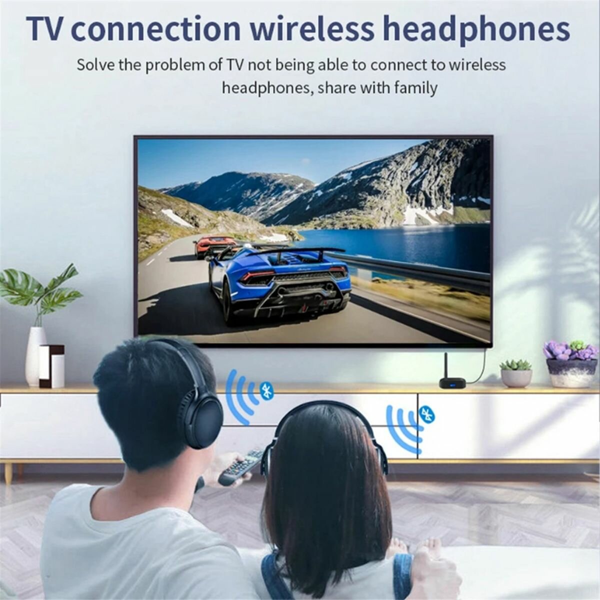 HD Bluetooth 5.3 Аудиоприемник-передатчик с антеннами Aux Беспроводной стереомузыкальный адаптер для ТВ Автомобильный динамик