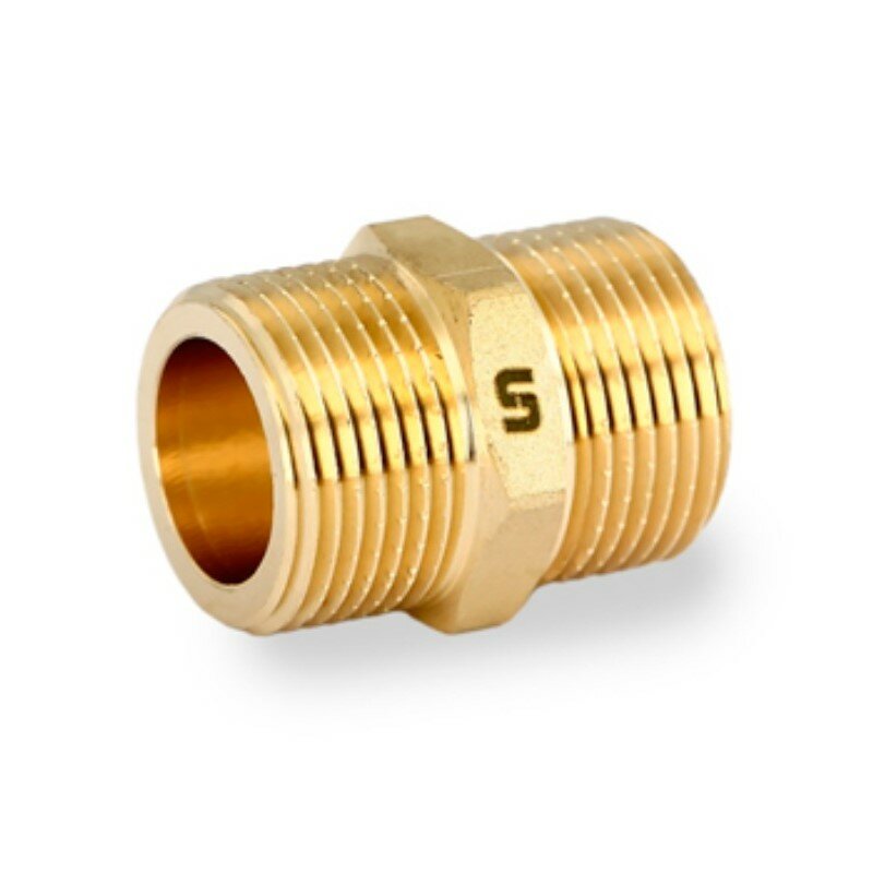 Ниппель резьбовой удлинённый 3/4" (НР) латунь UNI-FITT OPTIMAL (601G3301)