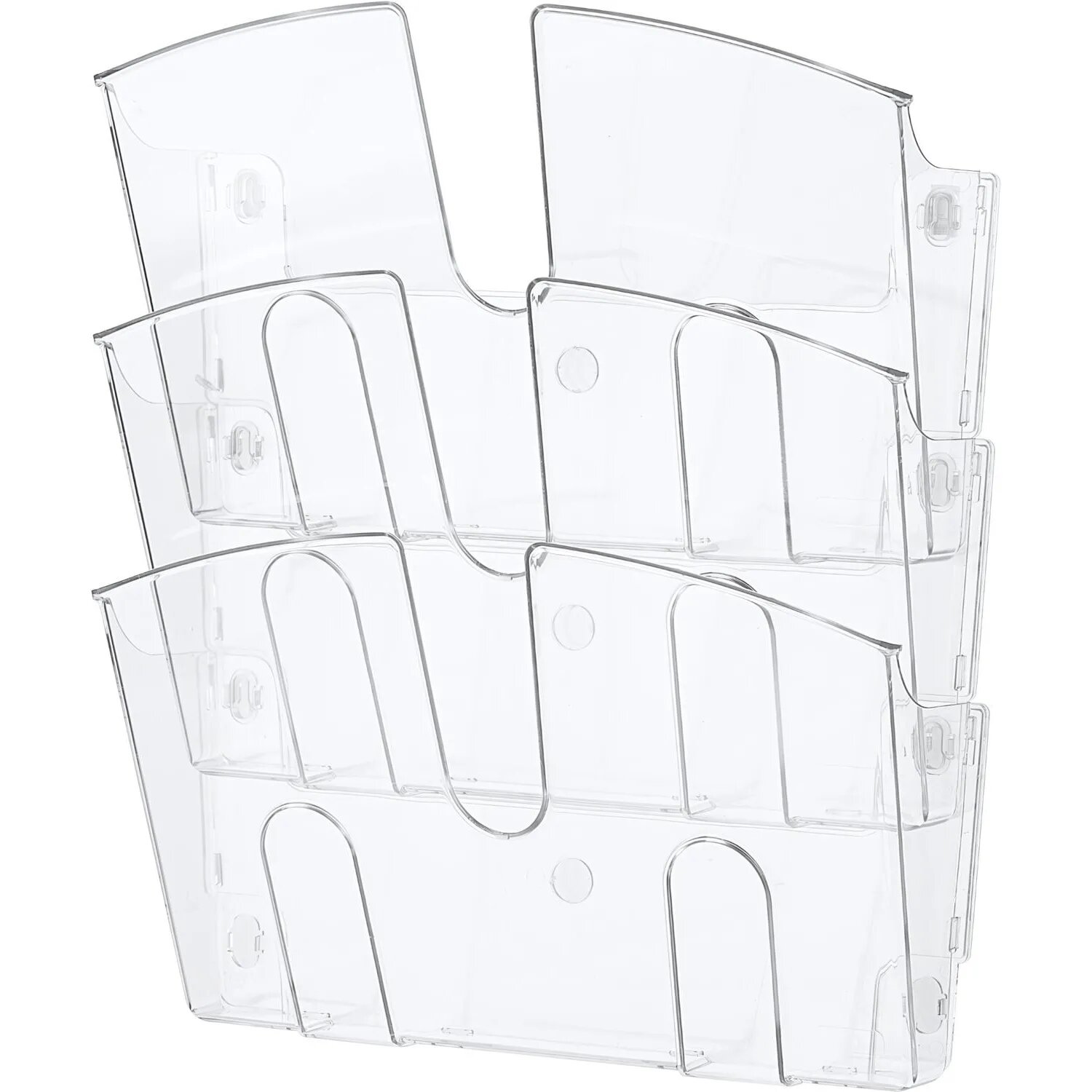 Лоток настенный Attache 3 отделения А4 горизонтальные прозрачный