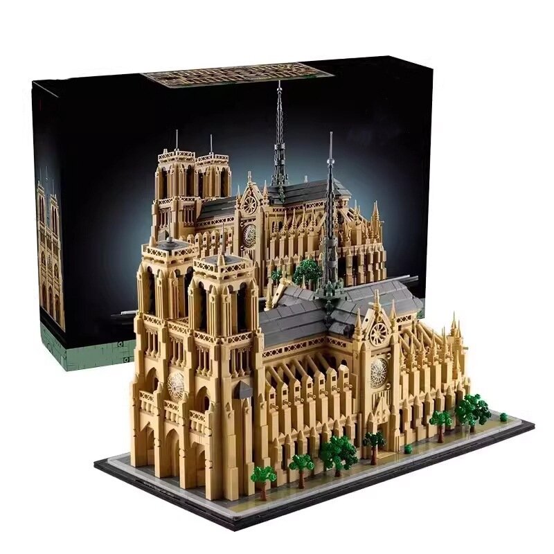 Трансграничная совместимость LEGO Ideas 21061 Нотр-Дам де Пари, вид на улицу, строительные блоки, украшения, сложные игрушки