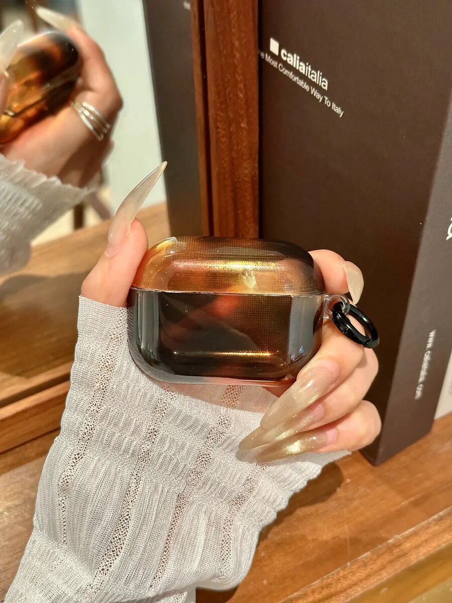 Чехол О'кейси, для AirPods Pro, защита от царапин и грязи, коричневый, чёрный