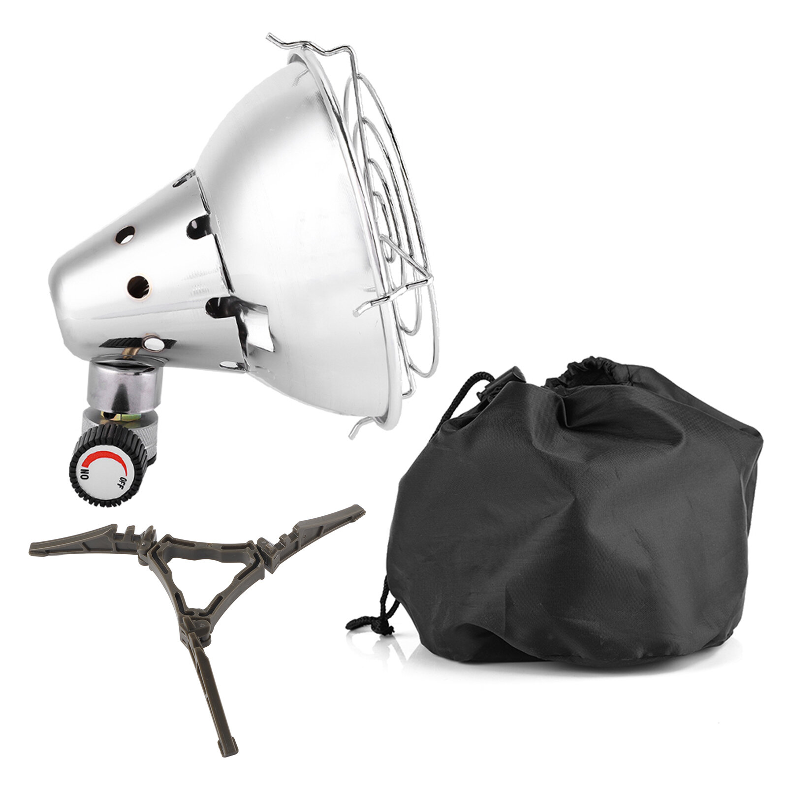 Outdoor Gas Heater, Portable Tent Warm Cover, Iron Adjustable With Foldable Base for Camping Heating in Tents