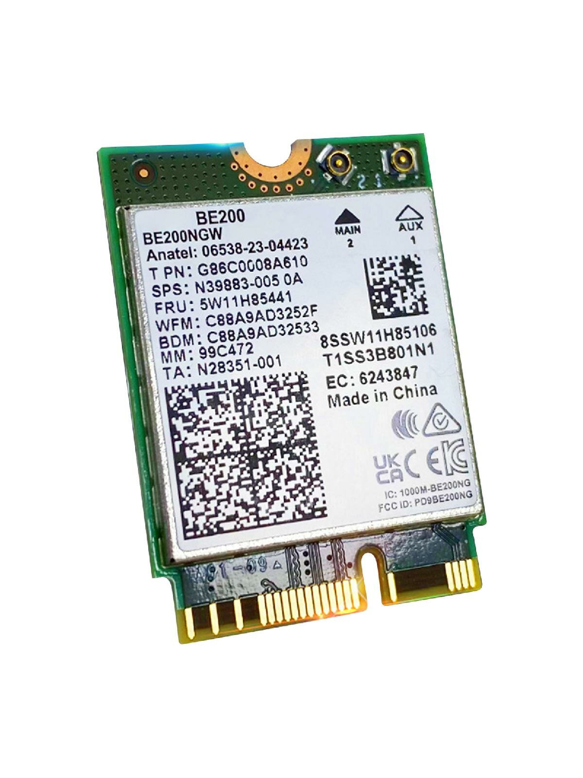 WiFi 7 BE200 BE200NGW WLAN Card WiFi7 Three Band Networking Adapter 8774Mbps Fast Speed Enhances PC Connection