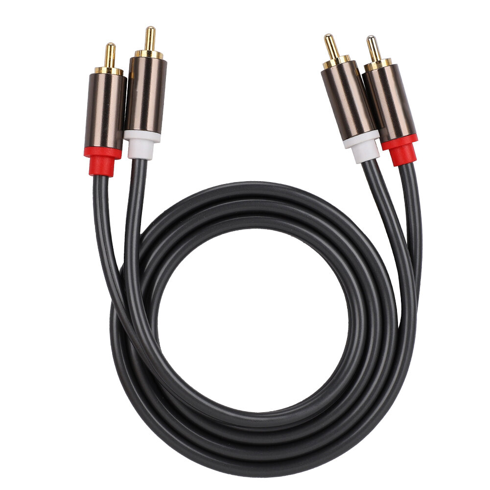 Аудиокабель 1 м с корпусом из алюминиевого сплава, позолоченным штекером, луженым медным проводом для телевизора, CD-плеера, высококачественный звук
