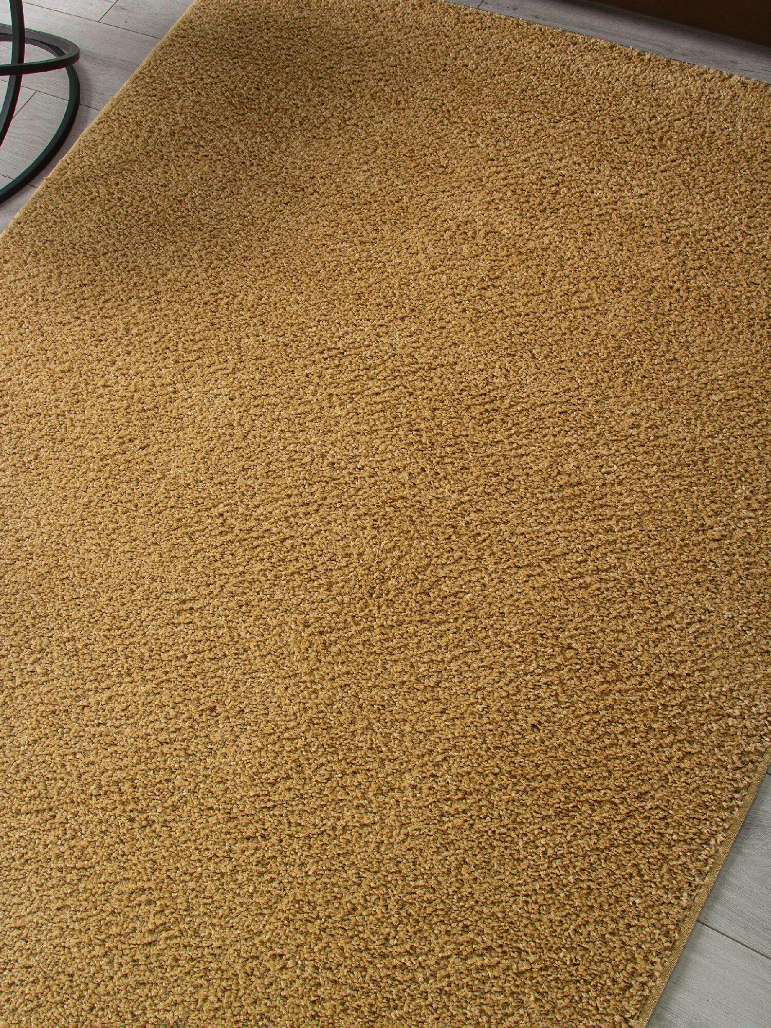 Ковер на пол в спальню в гостиную 120х180 см бежевый ворс 18 мм шегги 336002 KoverVDom