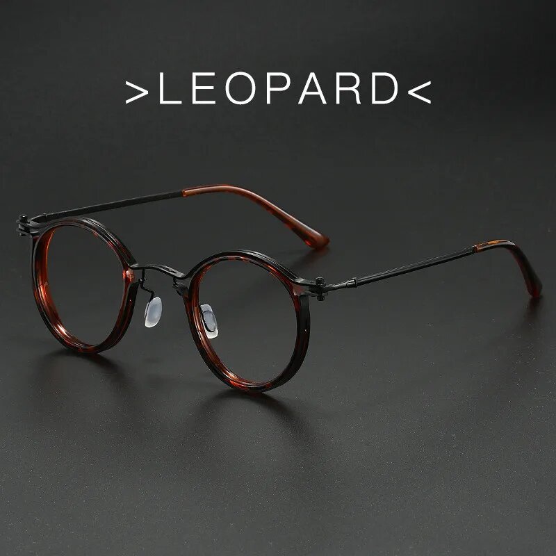 Очки для чтения круглые Leopard +200