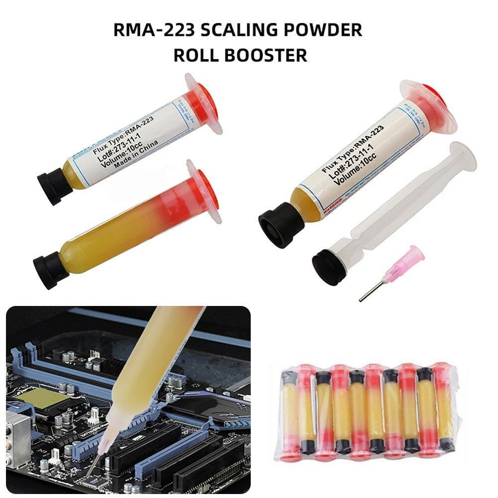 Флюс гель для пайки RMA-223 + 1 иглы + поршень