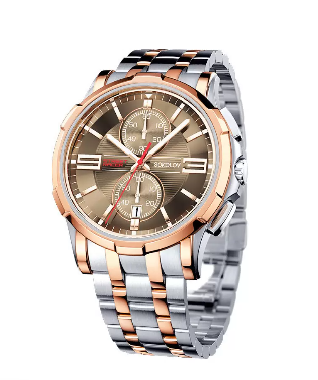 Часы SOKOLOV Streetracer, мужские, стильные, водонепроницаемые, с металлическим браслетом