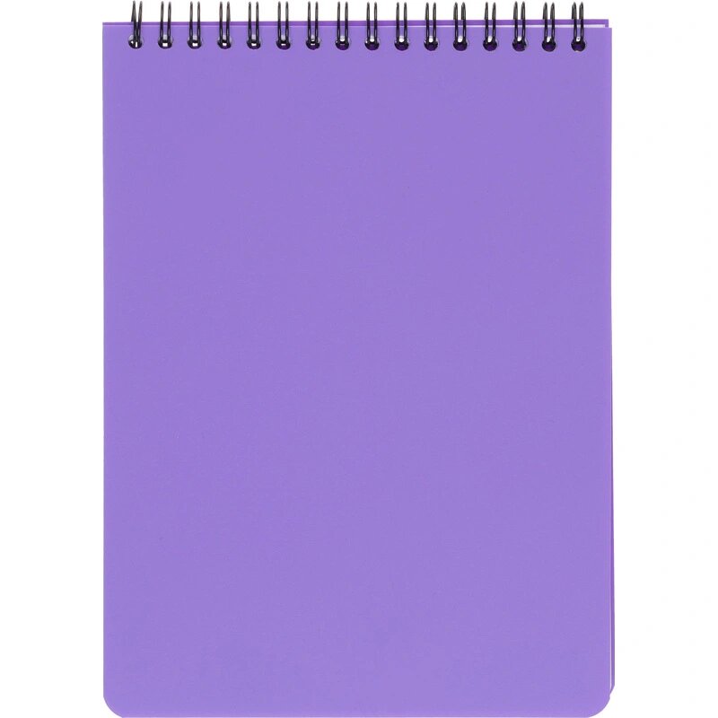 Блокнот А5,60л, кл, спир, пласт. обл, тонир. бл. Attache Bright colours Сиреневый