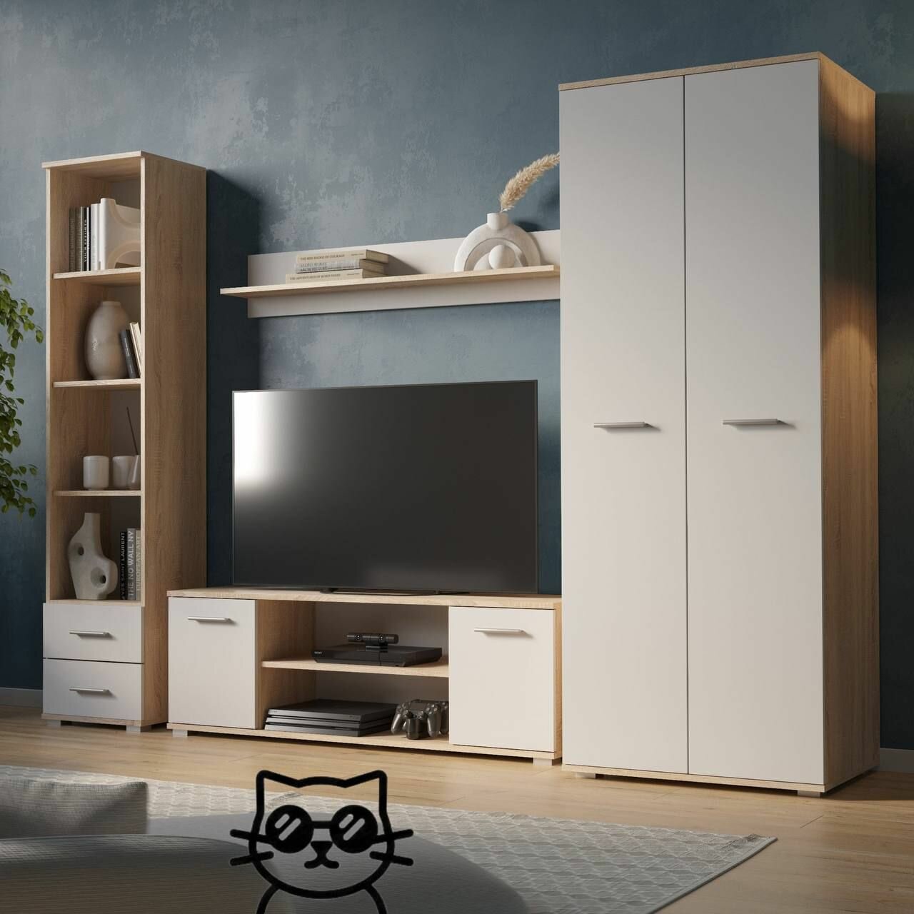 Гостиная FREYA №2 Белый/Дуб Сонома