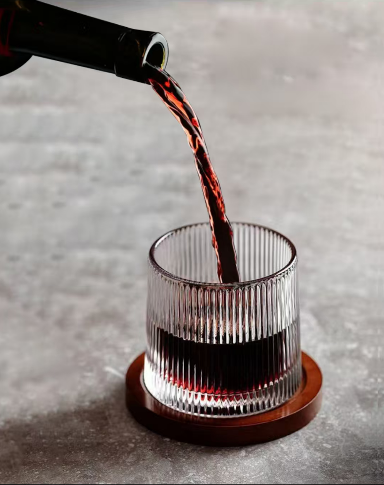 Набор бокалов для виски 2 шт крутящийся 160 мл закаленное стекло, Стеклянный стакан для виски