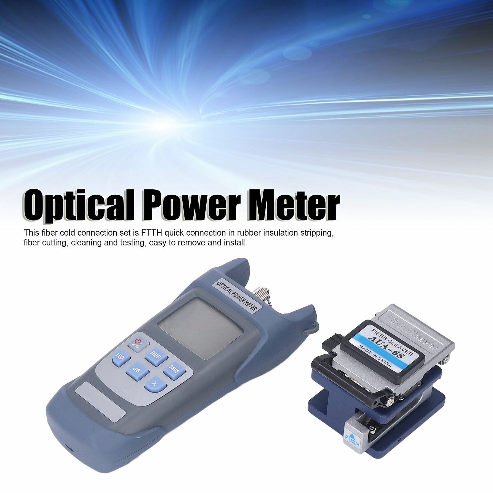 Набор для холодного подключения оптоволокна, измеритель оптической мощности, инструмент для зачистки одного волокна, режущие заделки