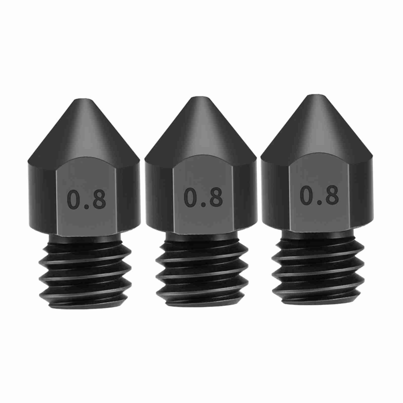 3 шт. сопла из закаленной стали 0,8 мм для филамента 1,75 мм для экструдера Hotend для 3D-принтеров Creality Ender 3/CR-10/CR-10S Pro/TEVO Tarantula Pro/TEVO Flash/Sapphire Pro