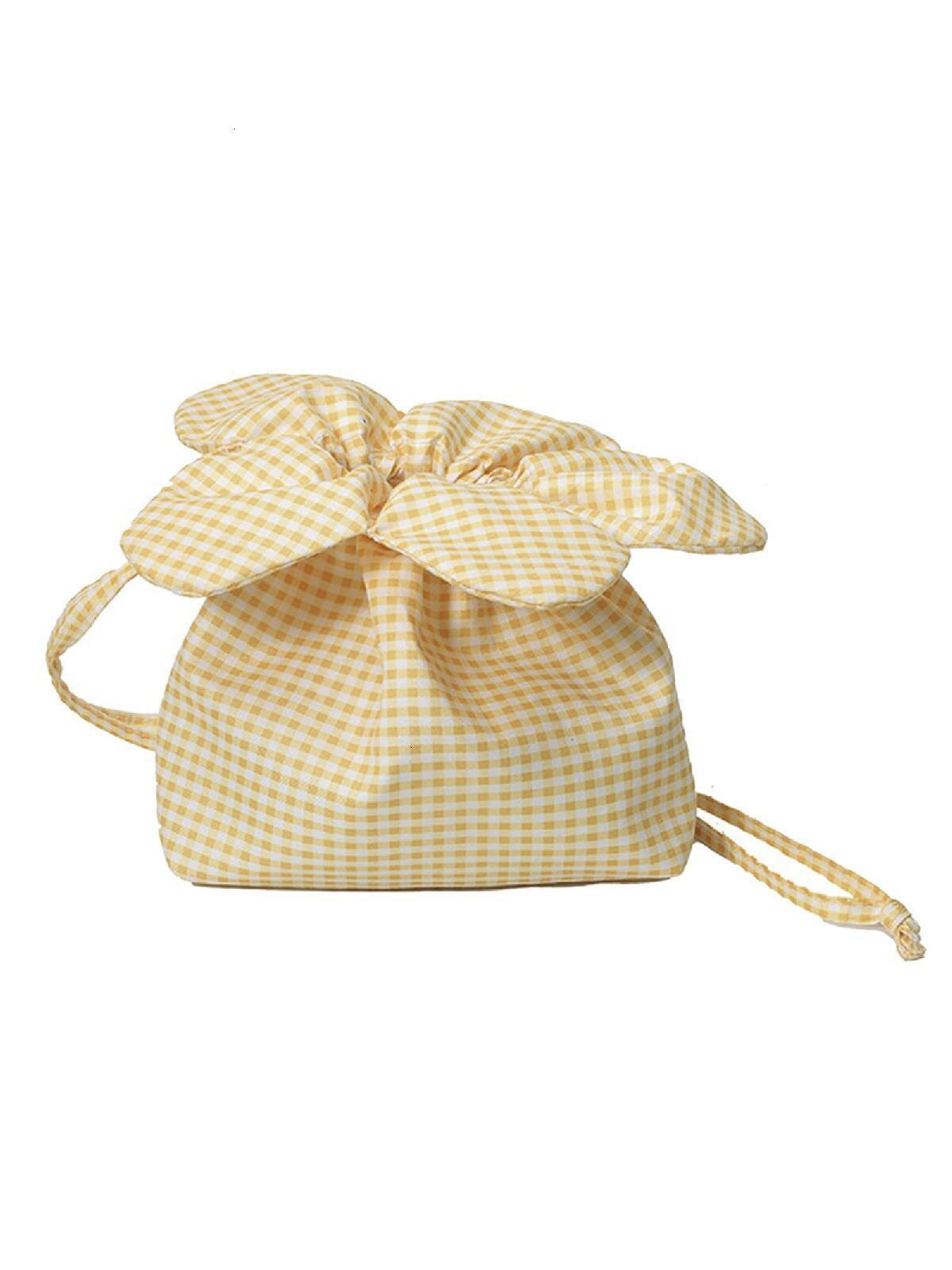 Вместительная сумка через плечо с клетчатым рисунком, регулируемый плечевой ремень на шнурке