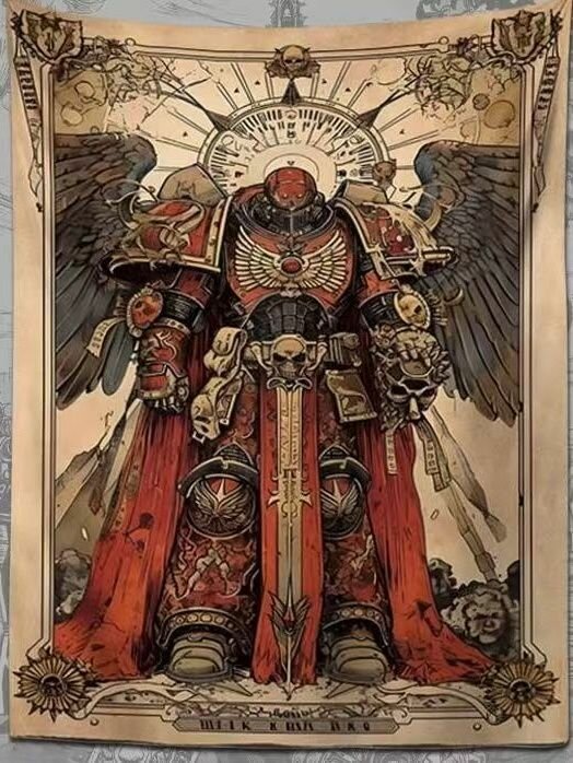 Гобелен "Кровавые Ангелы" Warhammer 40k, 100x70 см, фон для стены