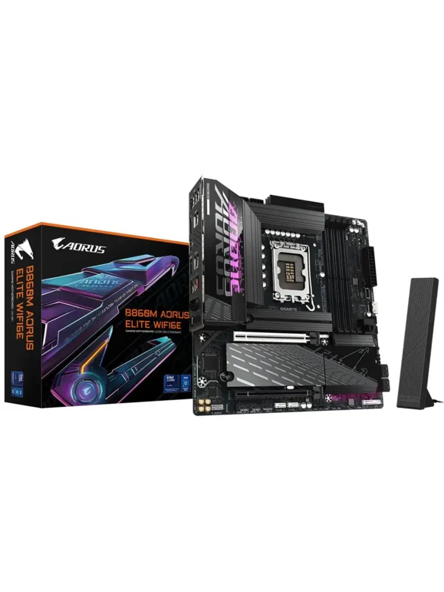 Материнская плата GIGABYTE B860M AORUS ELITE WIFI6E Micro-ATX LGA1851 Intel B860 4xDDR5 (256ГБ)