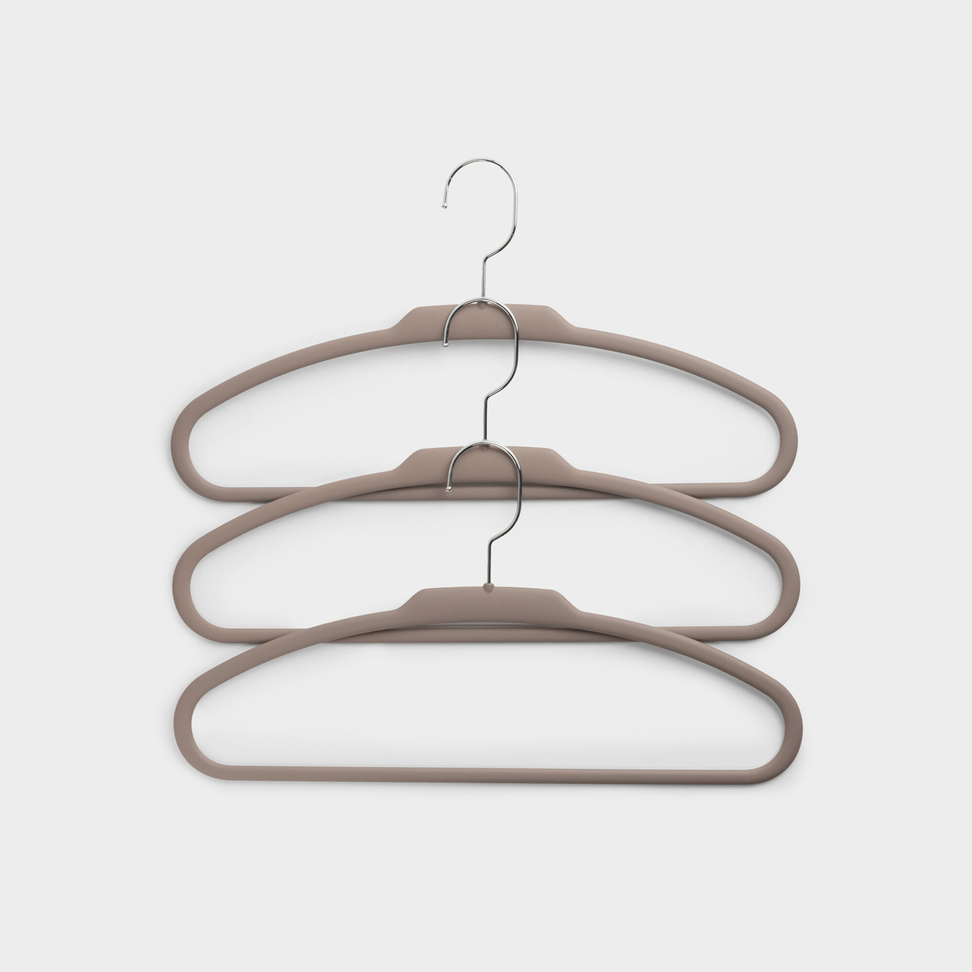 Вешалка-плечики, 42 см, 3 шт, для пиджаков и верхней одежды, пластик, мокко, Good house