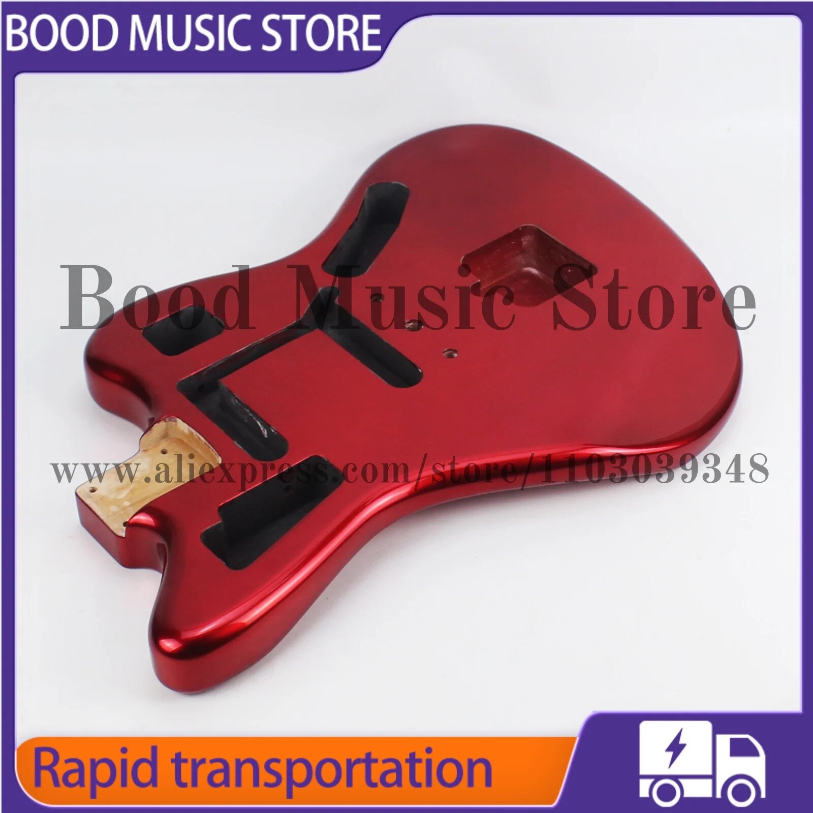 Красная электрическая гитара, корпус из дерева, ягуар, металлический, оранжевый, красный