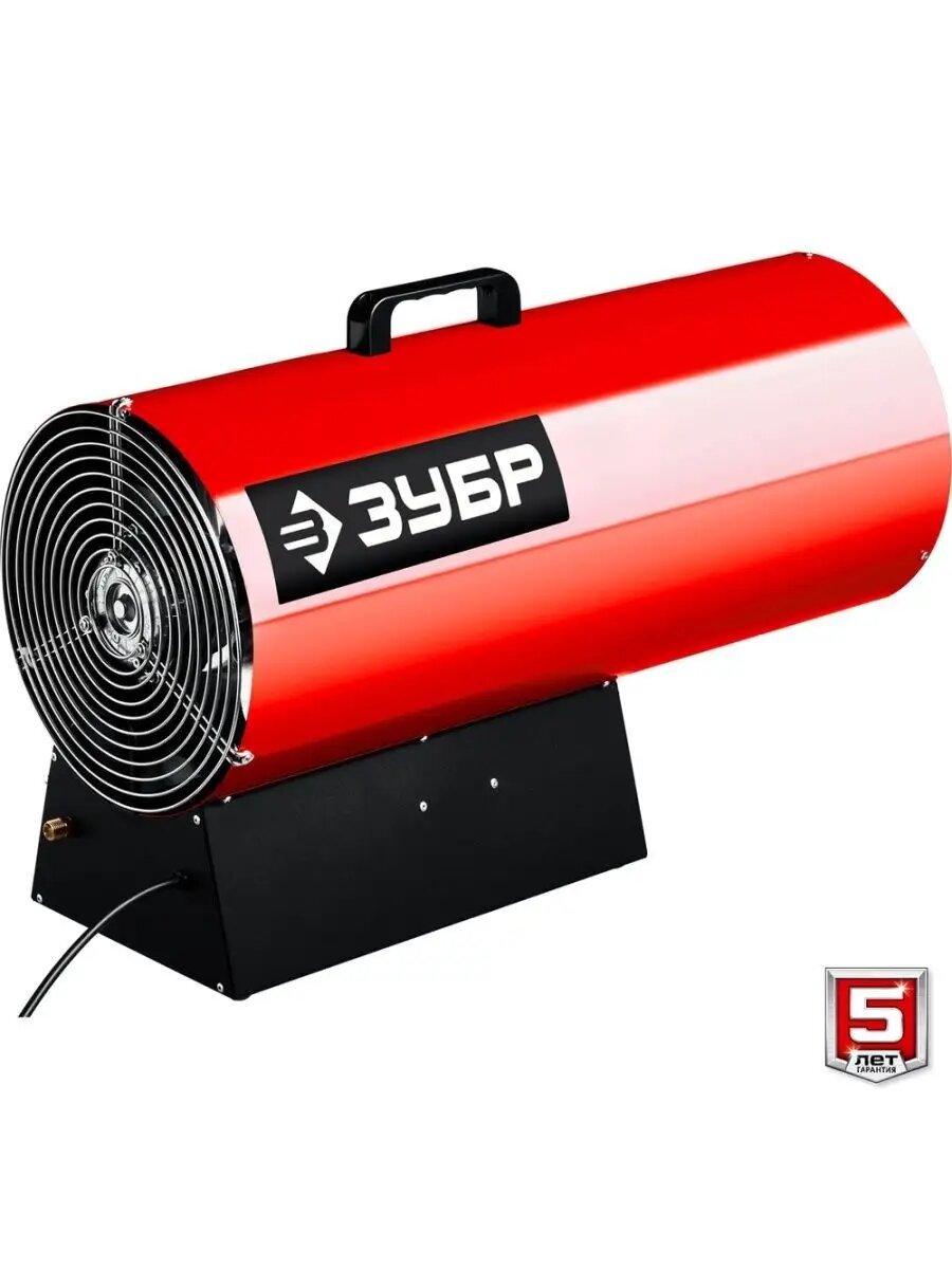 Тепловая пушка ЗУБР, газовая, прямой нагрев, 55кВт, площадь обогрева 550м², красная