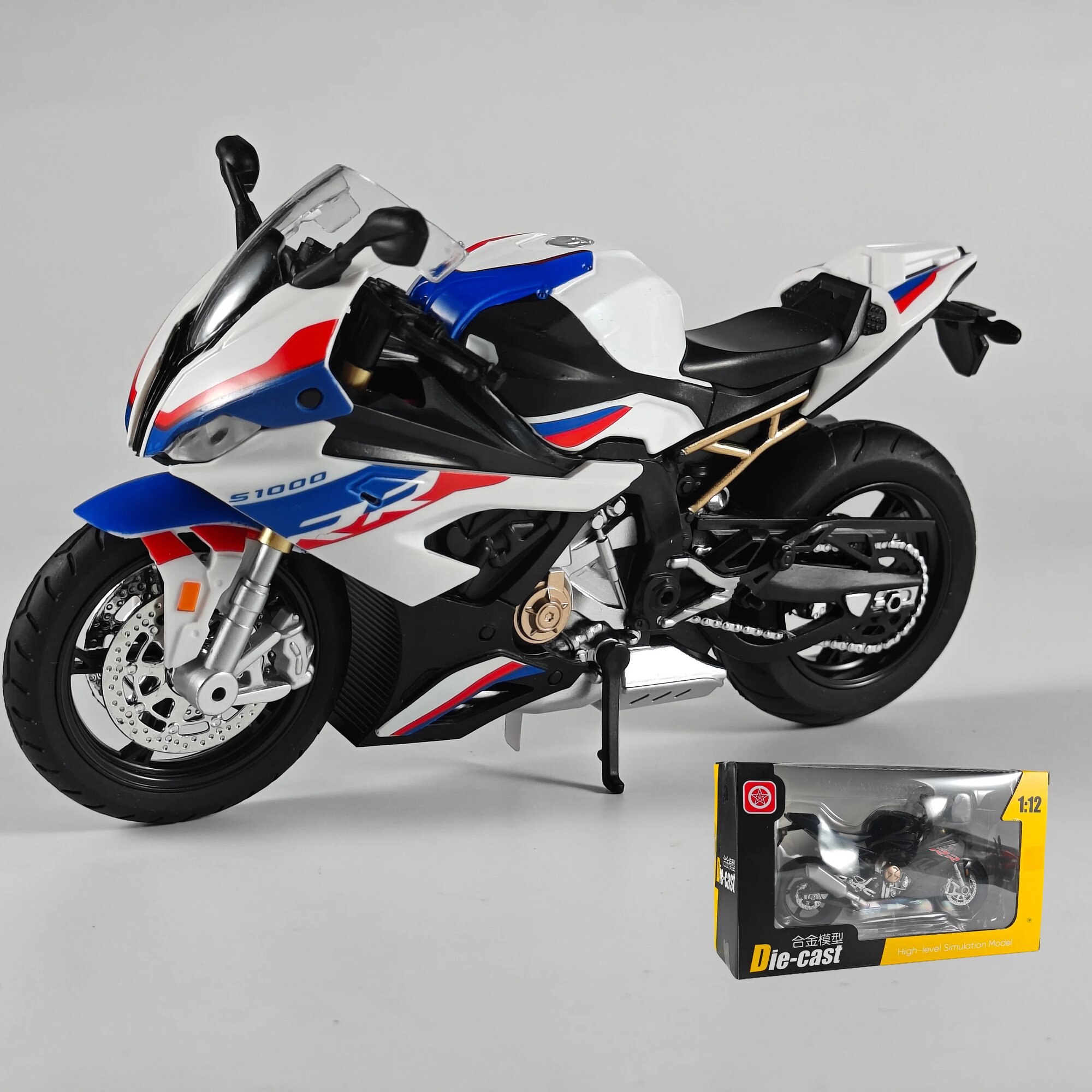 Maisto BMW S100RR, мотоцикл 1:12, темно-синий, White Box