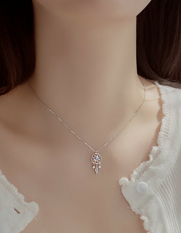 Колье, циркон, искусственный камень