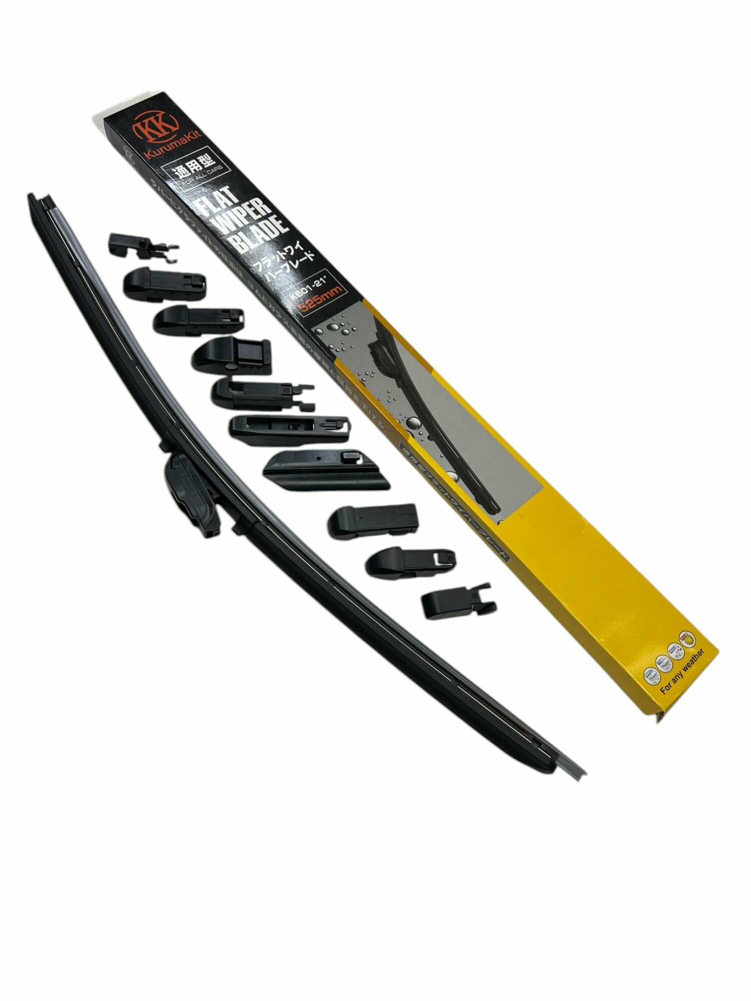 Щетка стеклочистителя бескаркасная для Китайских автомобилей 21/525mm крепление HOOK крючок KURUMAKI