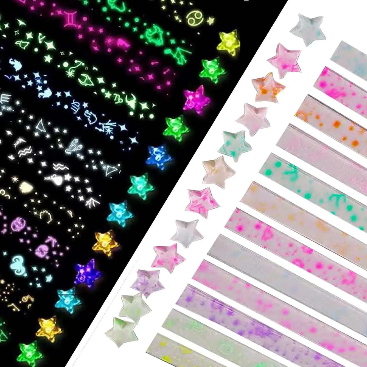 Светящиеся наклейки звезды и полоски, constellation 210Pcs