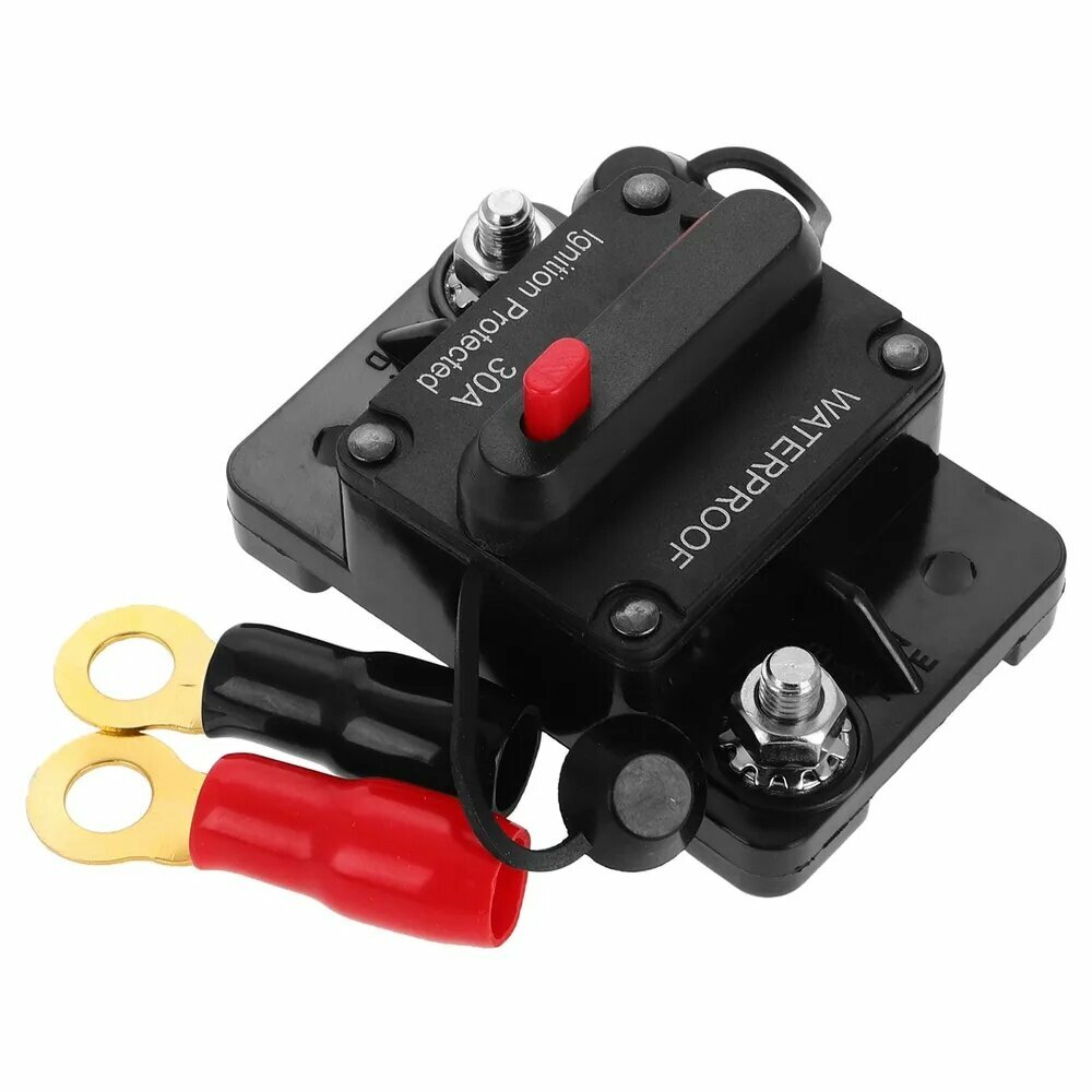 Выключатель Защиты Цепи 30A 12V-48V Dc Водонепроницаемый Для Солнечных Панелей, Троллингового Мотора И Автомобильной Электроники