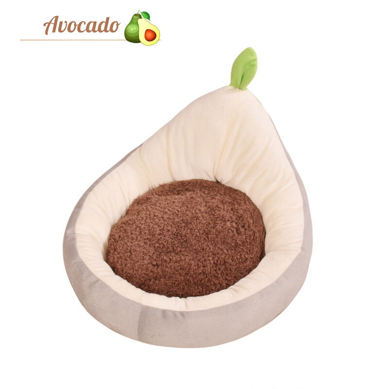 Домашнее гнездо авокадо для маленьких кошек Серый белый_L(55*50*28)