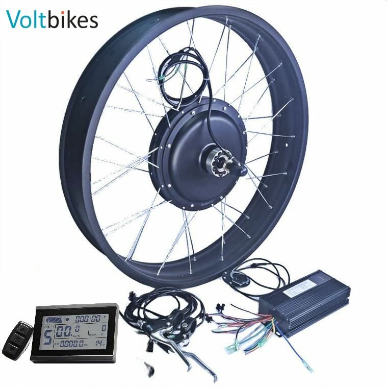 Мотор-колесо для фэтбайка переднее, 26" 1500Вт, KT LCD 3, 135мм, прямой привод, набор (KT-DDK)