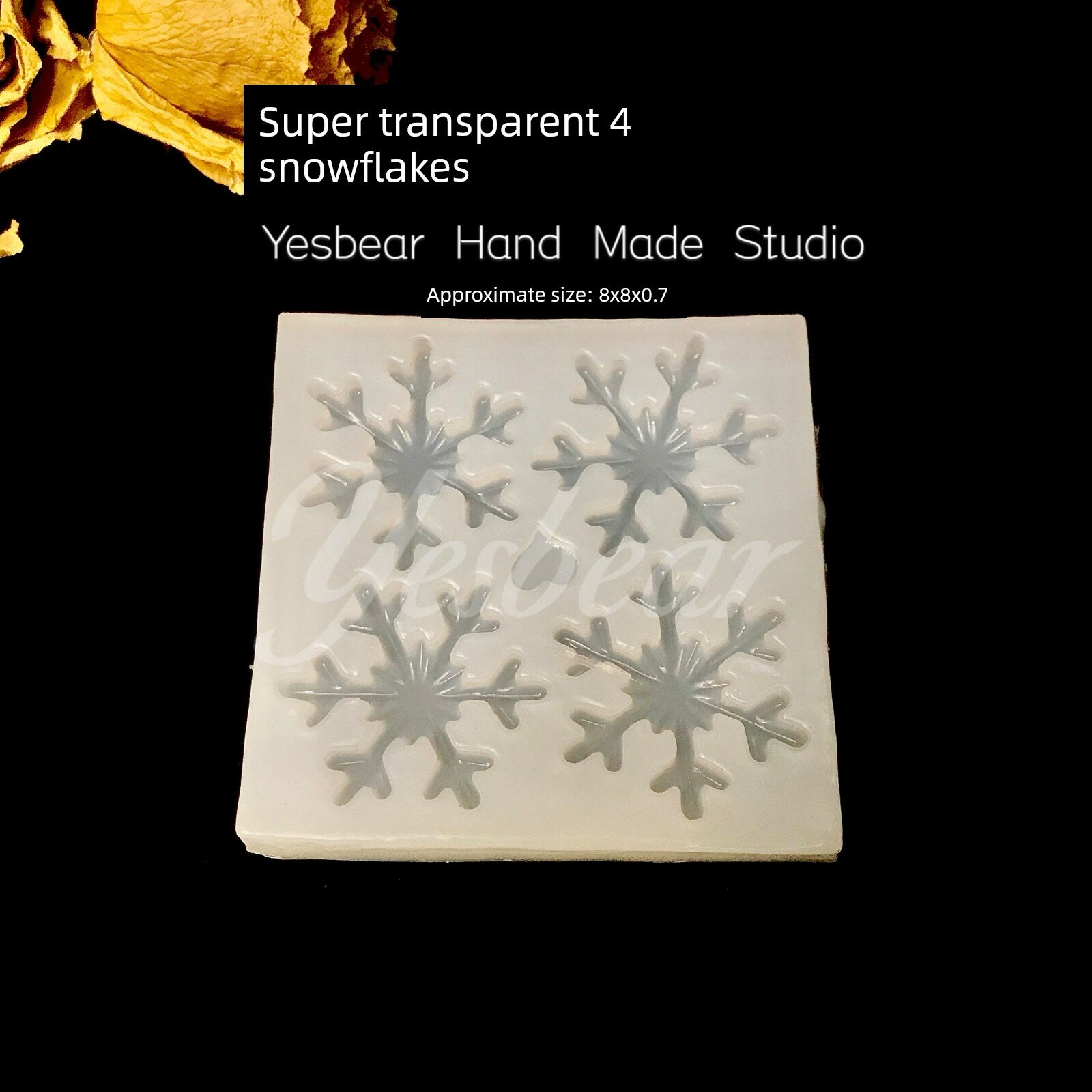 Коллекция форм для снежинок Yesbear Big Bear, ручная работа, с отверстием для подвешивания, 3-в-1, 4-в-1, для