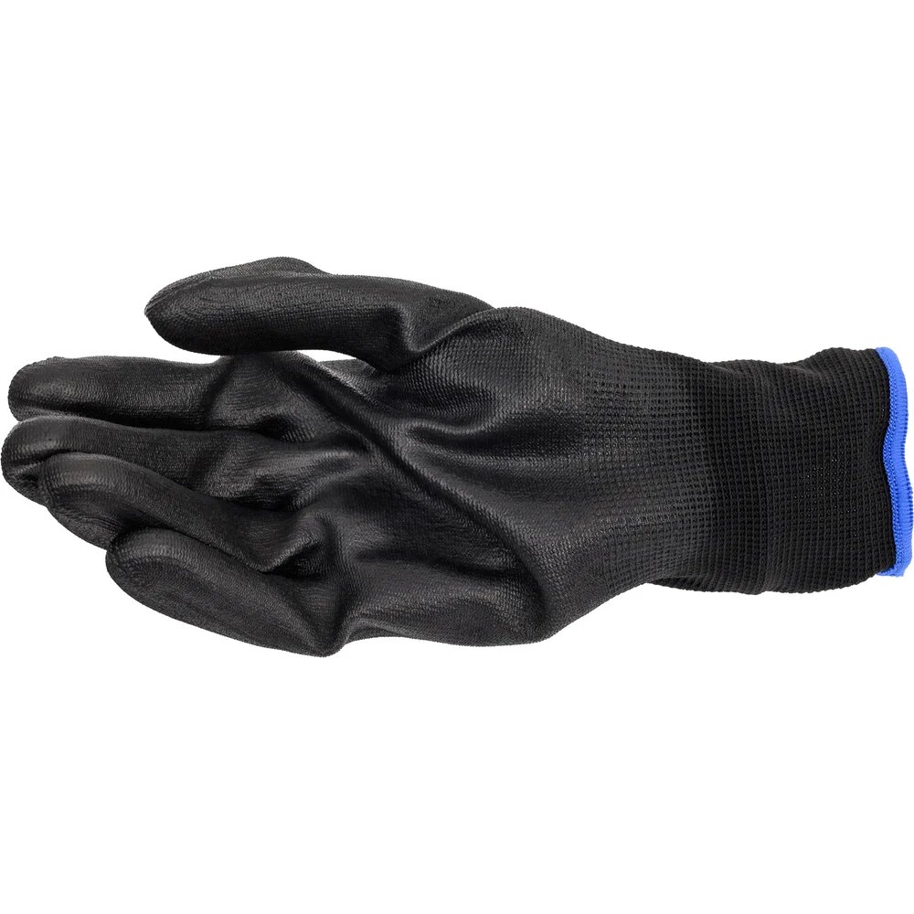 Перчатки 2Hands нейлон/PU 2101BLK-10 из нейлона и полиуретана для точных работ, черного цвета с резиновой манжетой — фото 1