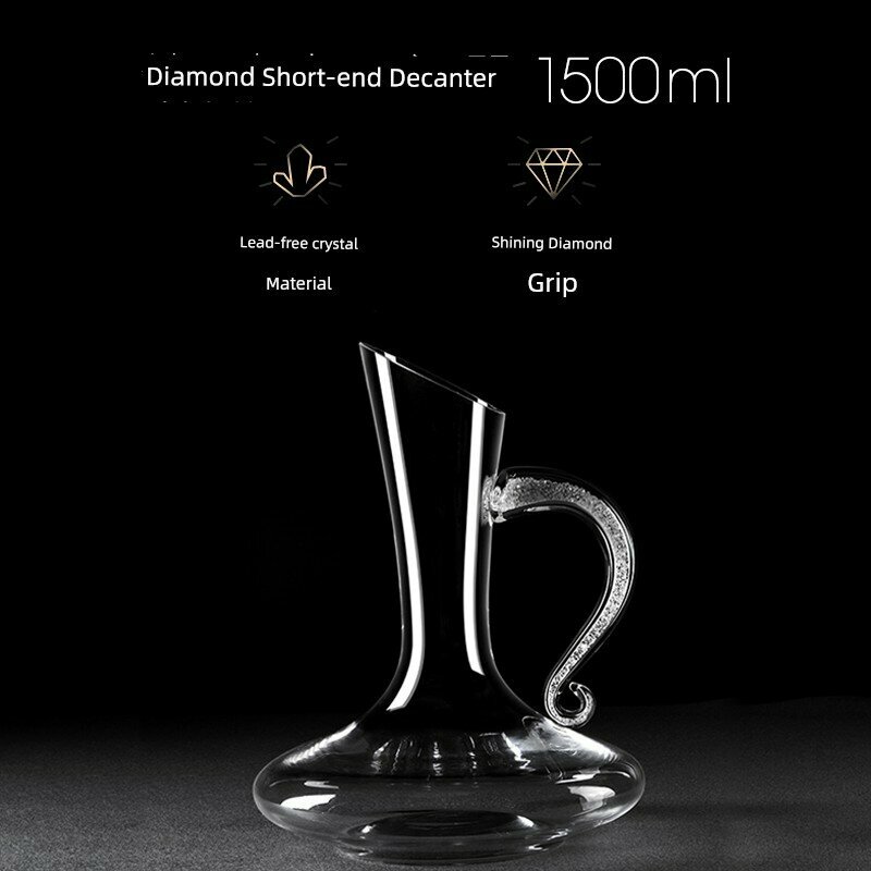 Хрустальный набор бокалов для красного вина, алмазный графин, бытовой высокий бокал для вина, 2/4 предмета,