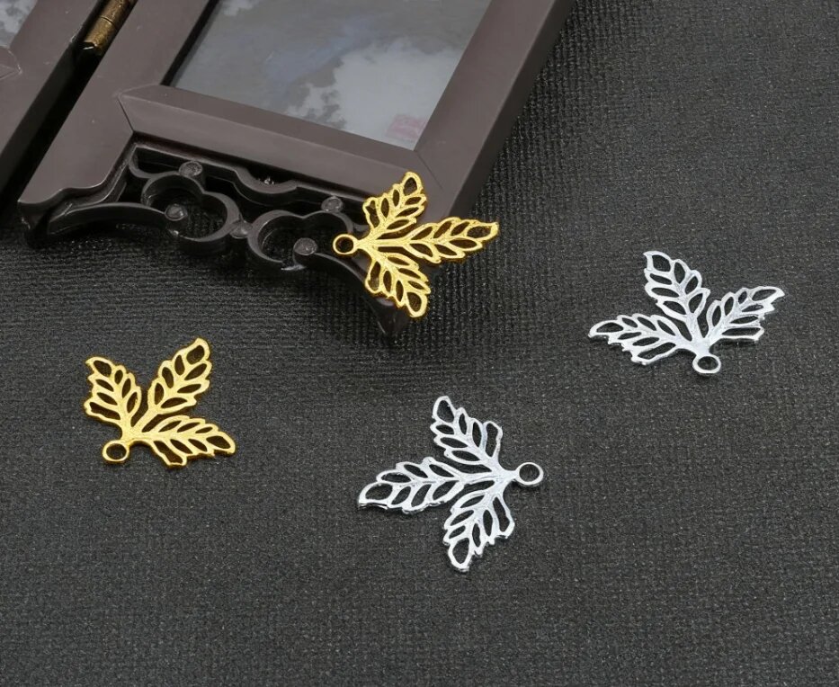 Фурнитура для бижутерии Beadia металлические подвески кленовый лист 10 шт KC Gold Silver