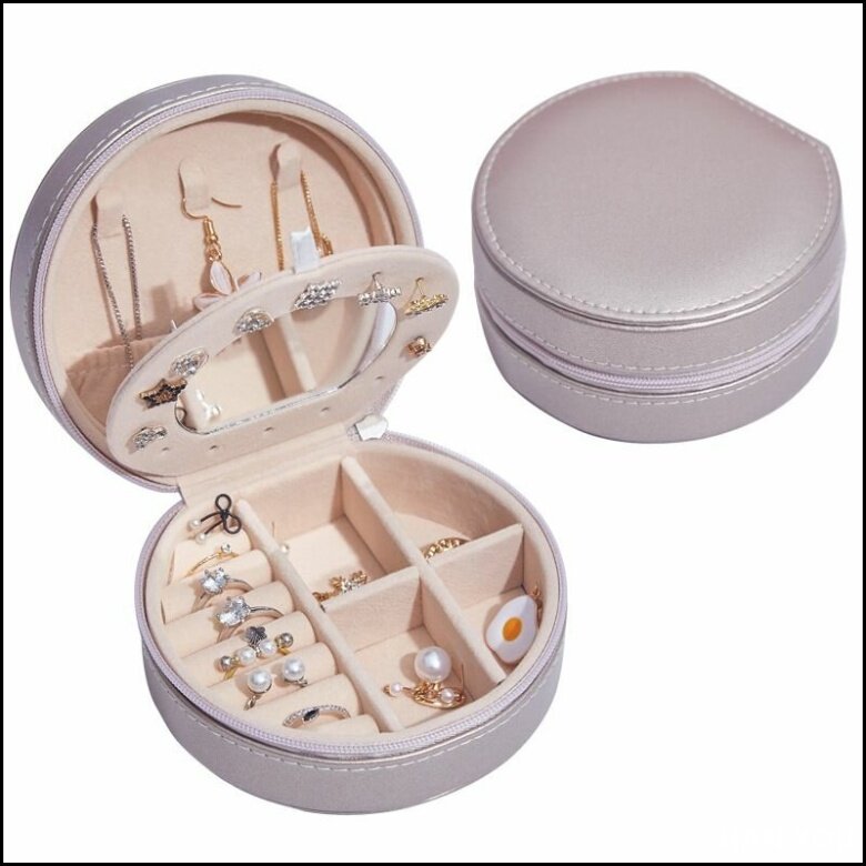 Эксклюзивная двухэтажная шкатулка с зеркалом и круглым декором