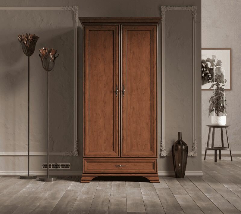 Шкаф Kentaki S320-SZF2D1S, классический стиль, распашной, МДФ/ЛДСП