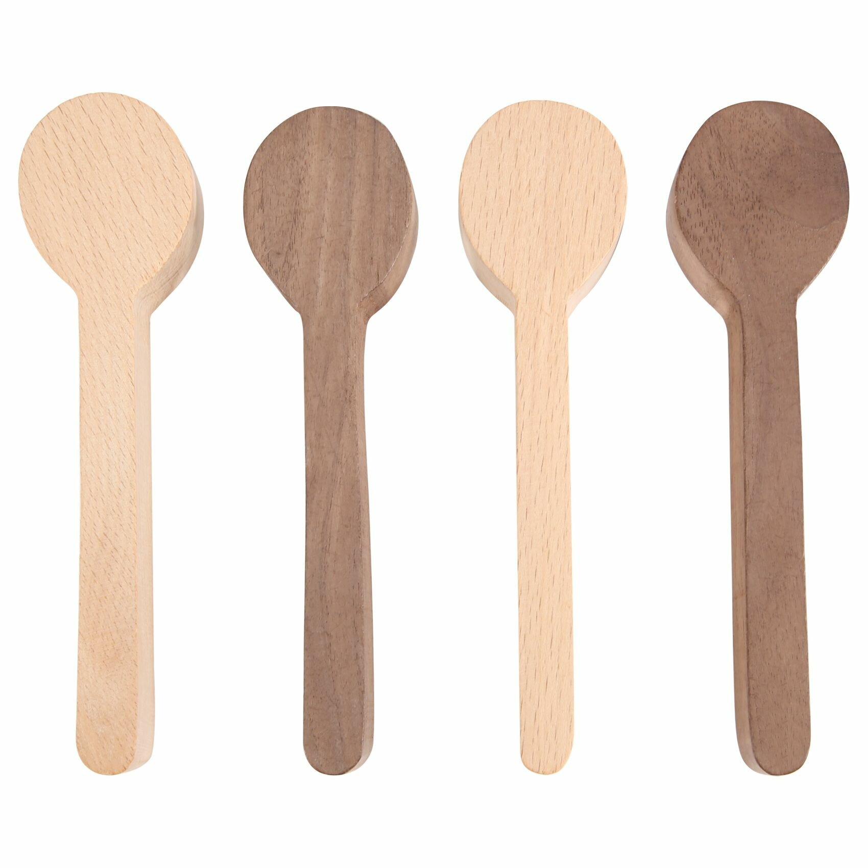 Ложка для резьбы по дереву Заготовка из древесины бука и ореха Незавершенное деревянное ремесло Набор для строгания для начинающих (4 шт.)