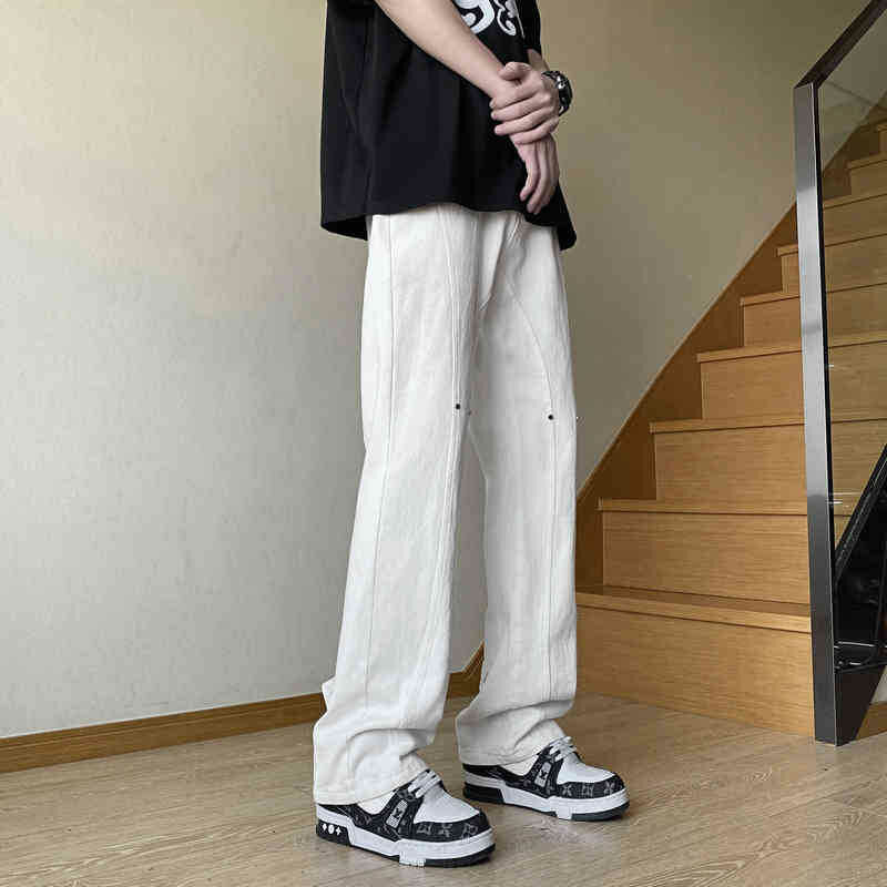 Тренд RONG CH Мужские Джинсы Люксовые Кроп Премиум Весна Слим Эластичные Деним, Размер_3XL